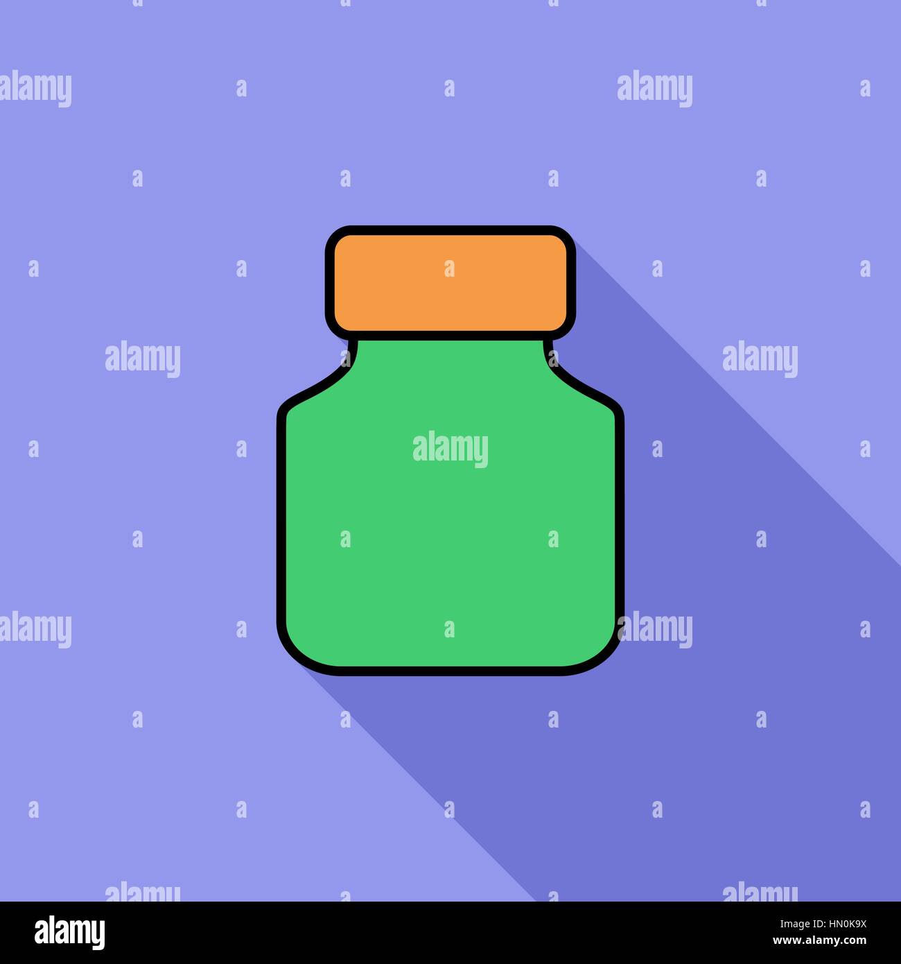 Jar icon. Flat vector related icon with long shadow for web and mobile ...