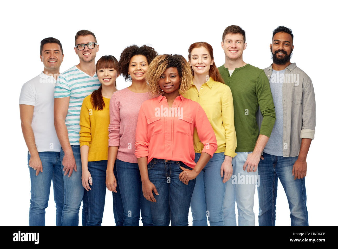 international group of happy smiling people Stock Photo - Alamy