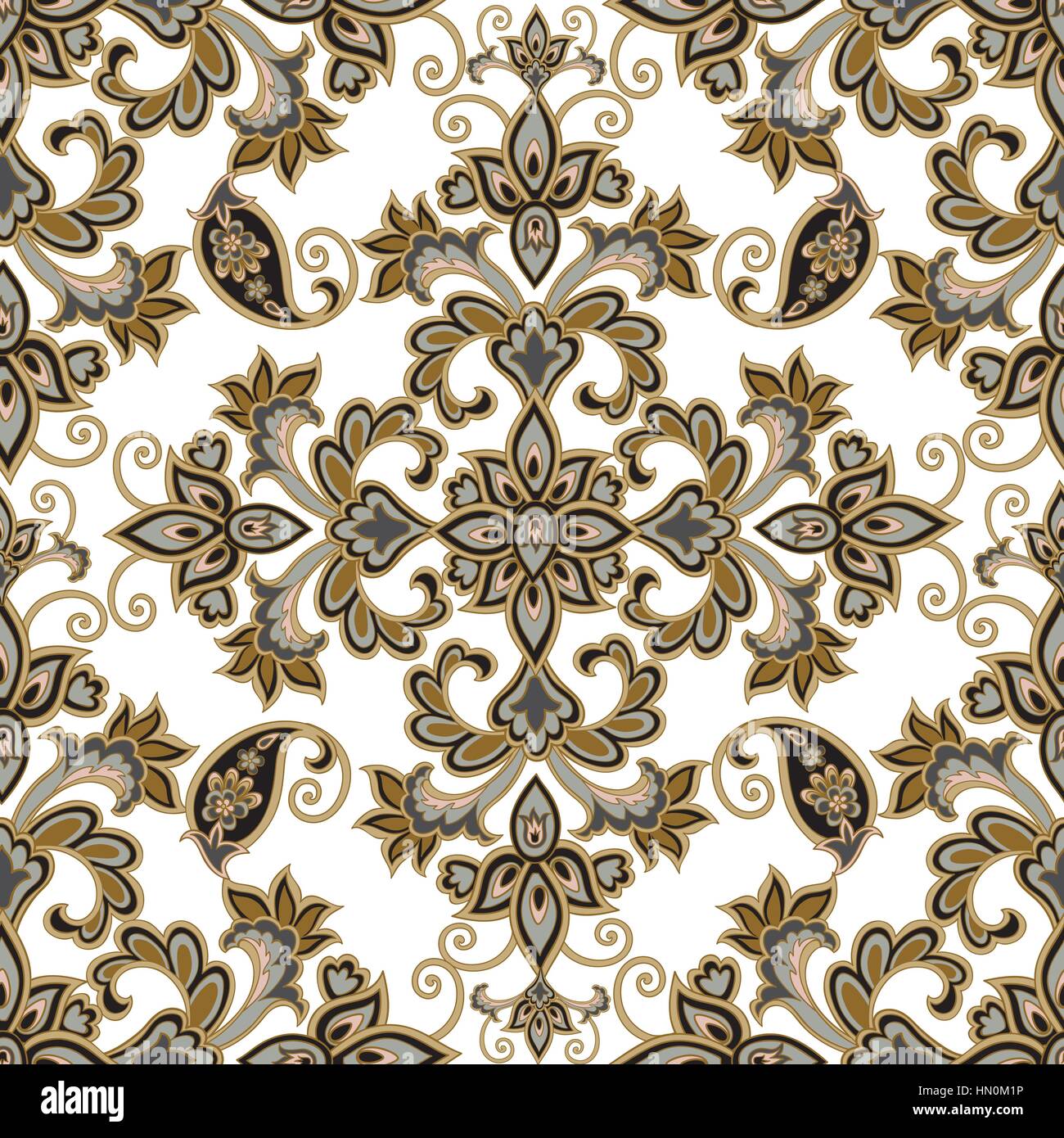 Floral pattern. Flourish oriental ethnic background. Arabic ornament ...