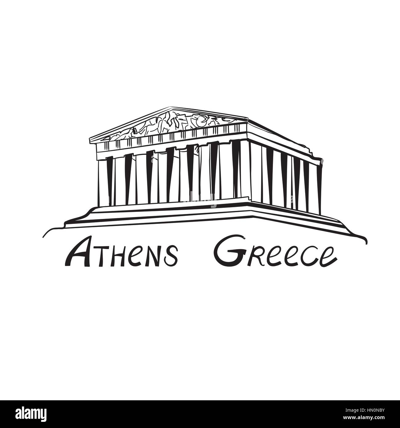 Historic greek building Stock Vector Images - Alamy
