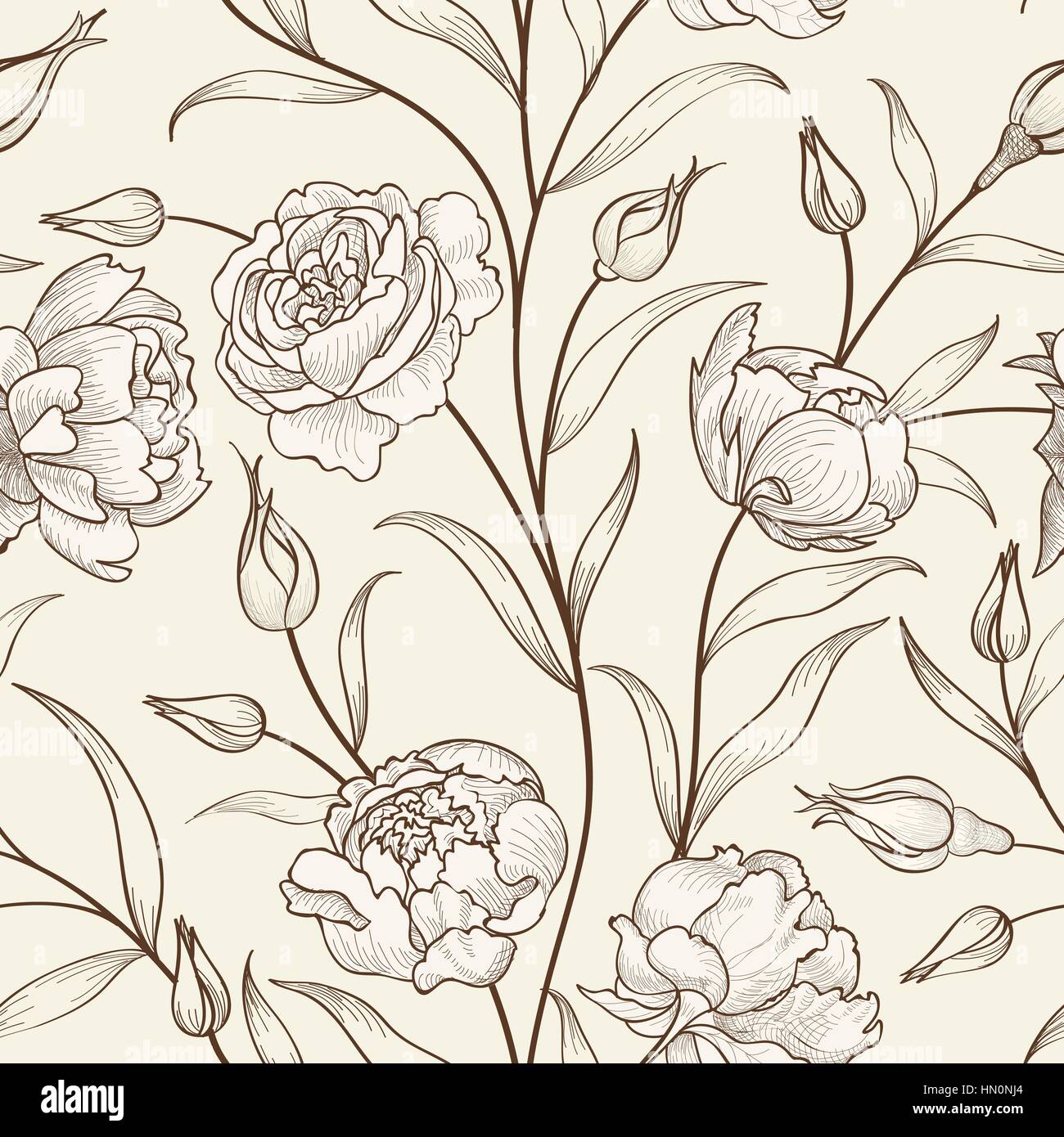 Floral seamless pattern. Flower swirl background. Floral ornamen Stock ...