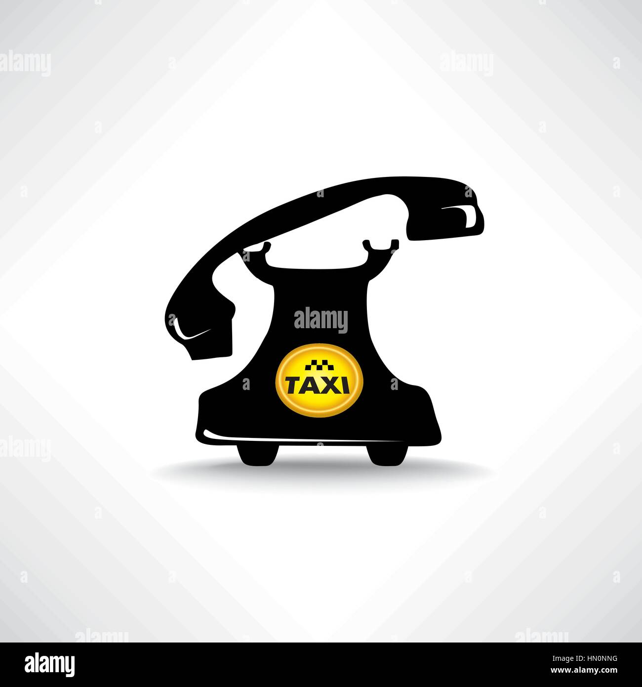 Taxi sign. Call taxi icon. Retro phone with circle taxi emblem Stock ...