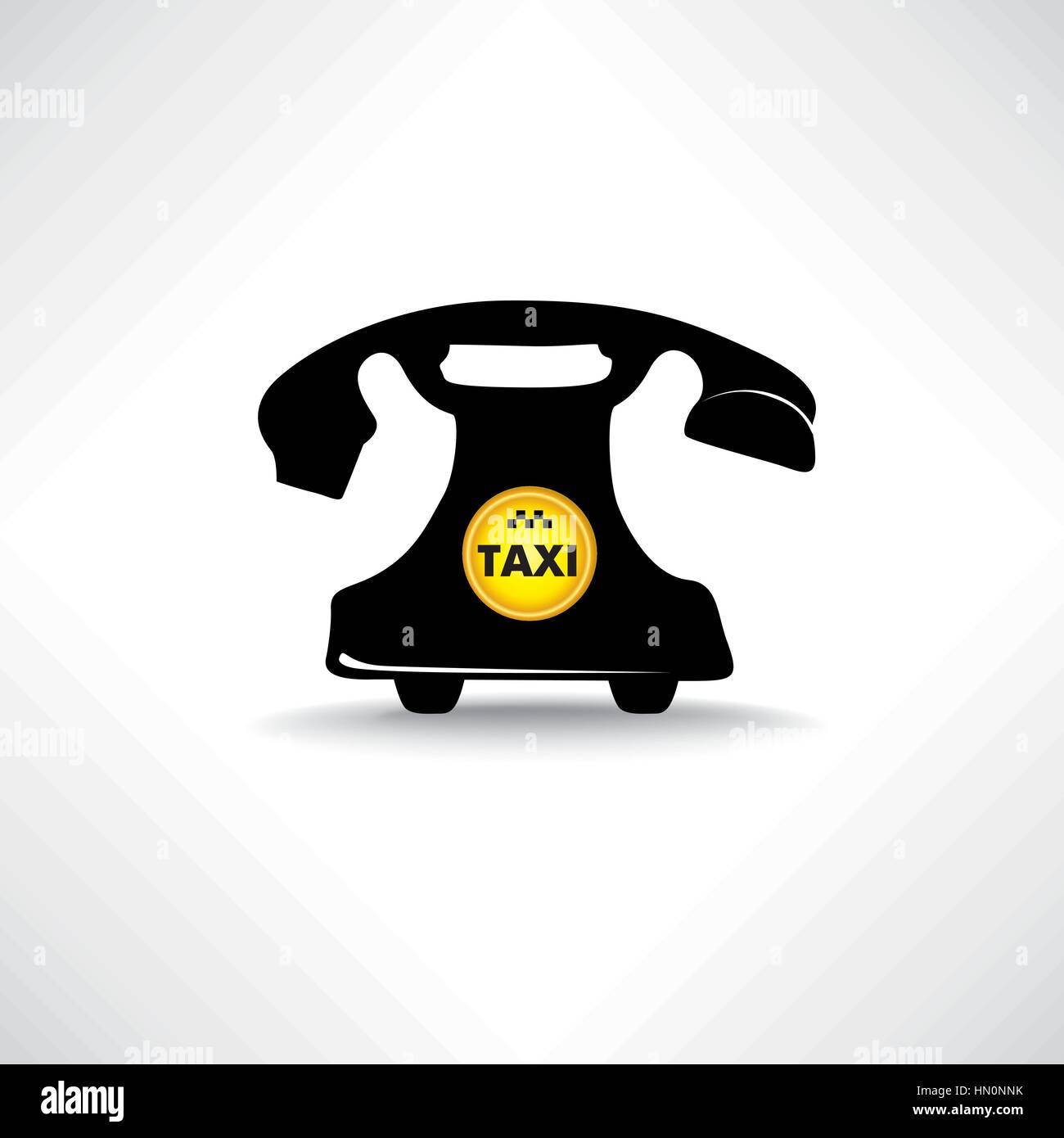 Taxi sign. Call taxi icon. Retro phone with circle taxi emblem Stock ...