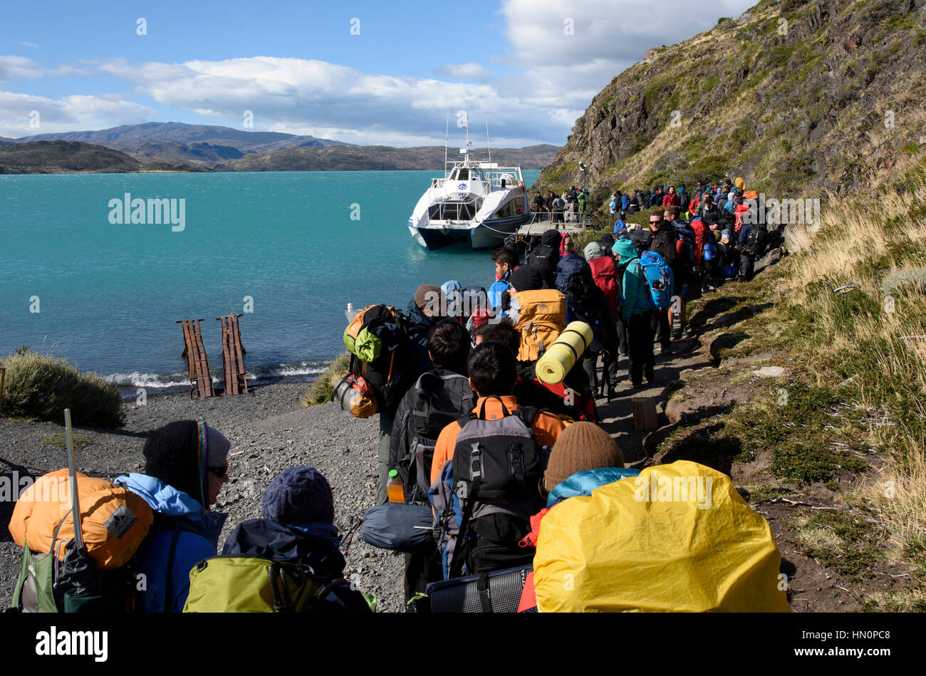 Refugio paine grande torres del paine hi-res stock photography and ...