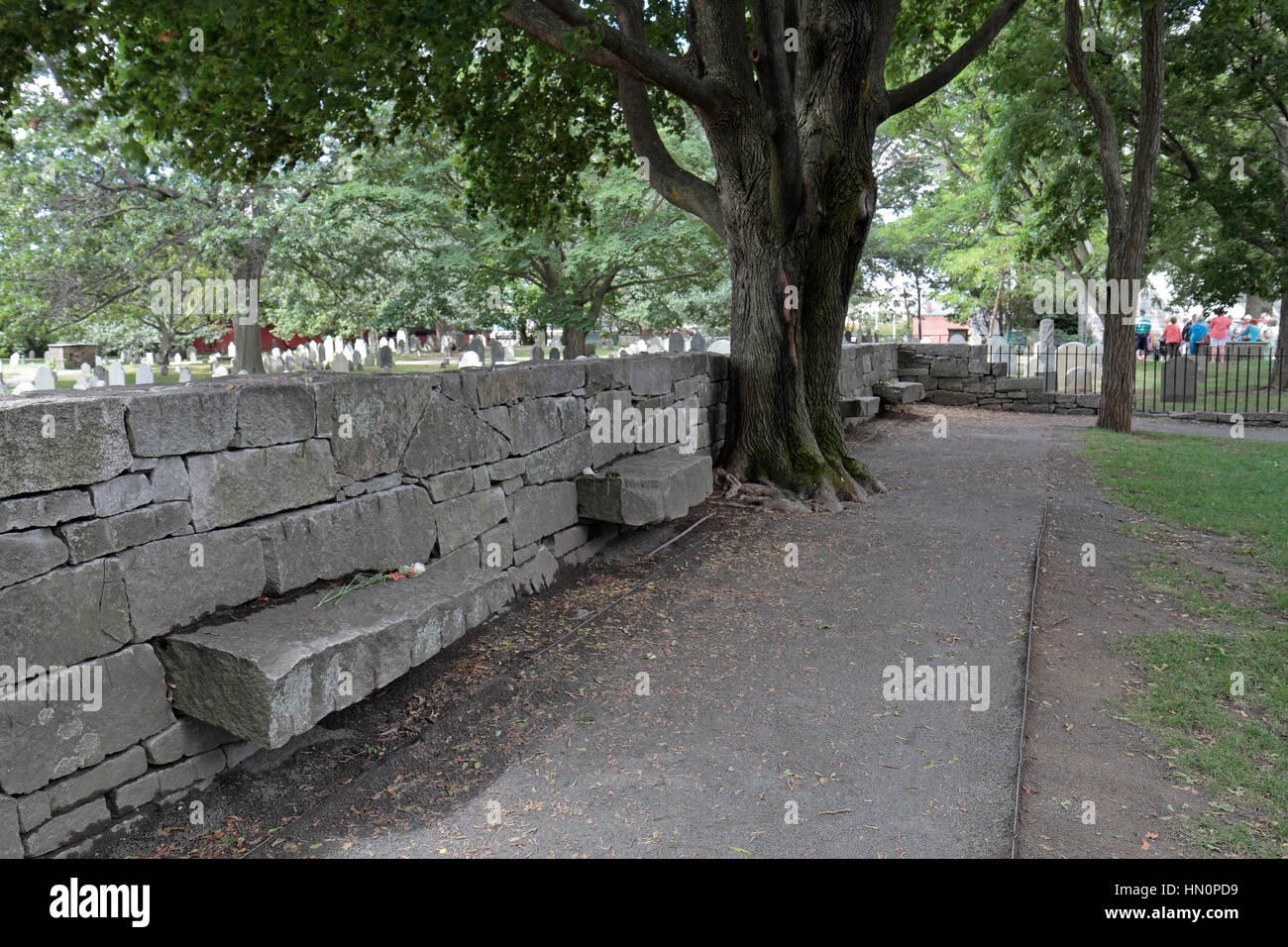 General view of the Salem Witch Trials Memorial in Salem, Massachusetts ...