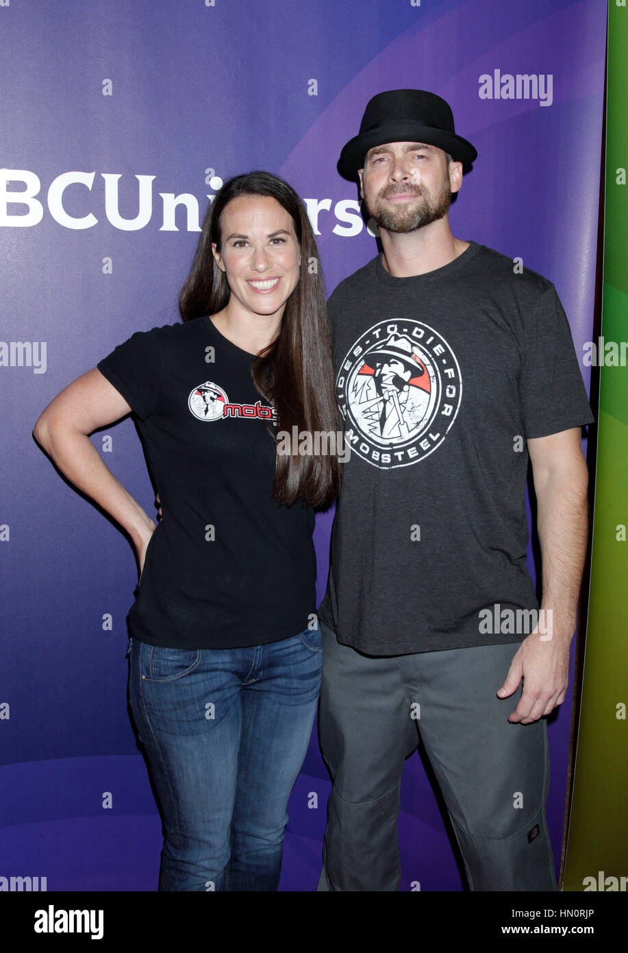 Pam Genei and Adam Genei arrive at the NBCUniversal Press Tour at the ...