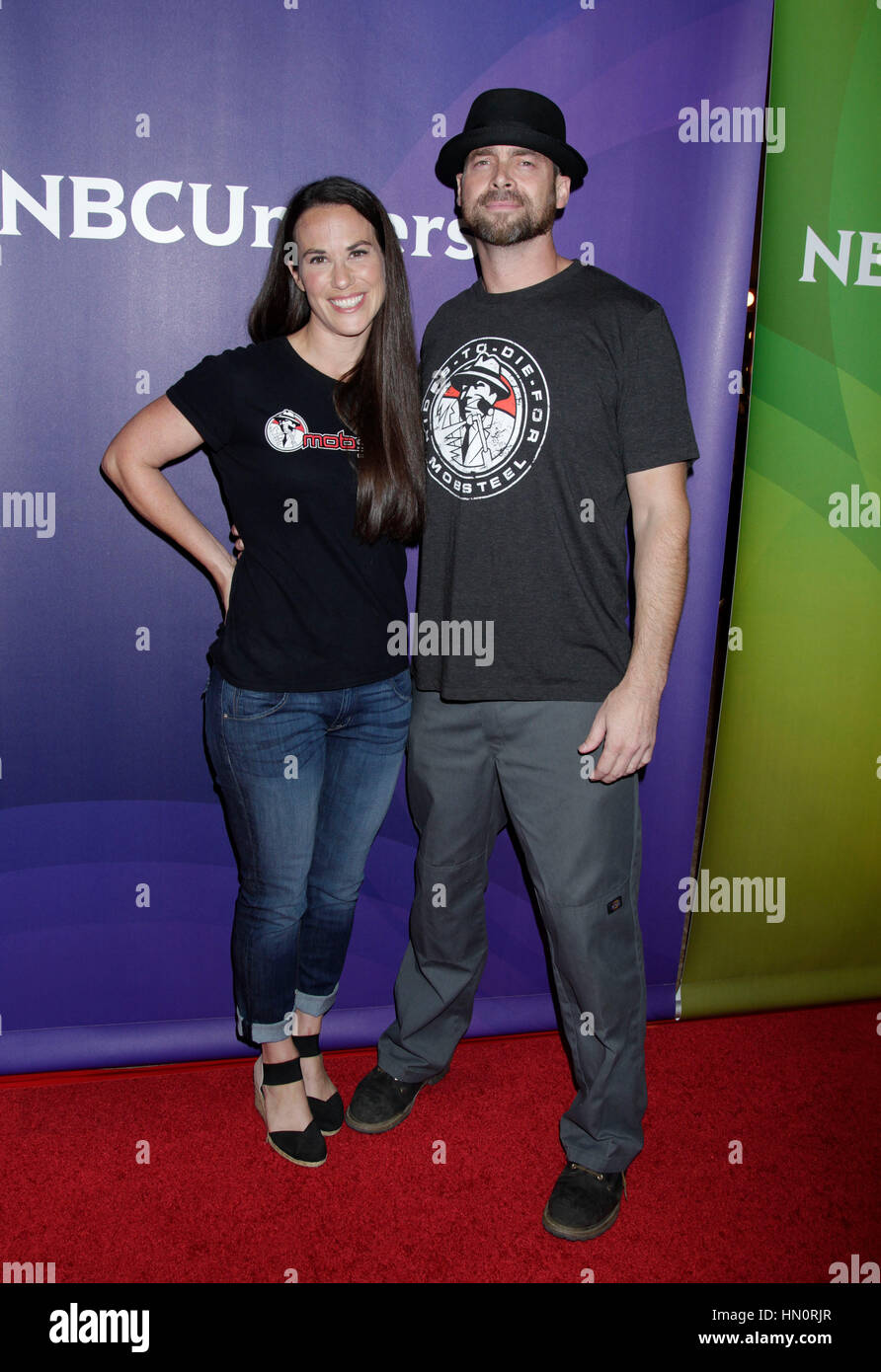 Pam Genei and Adam Genei arrive at the NBCUniversal Press Tour at the ...
