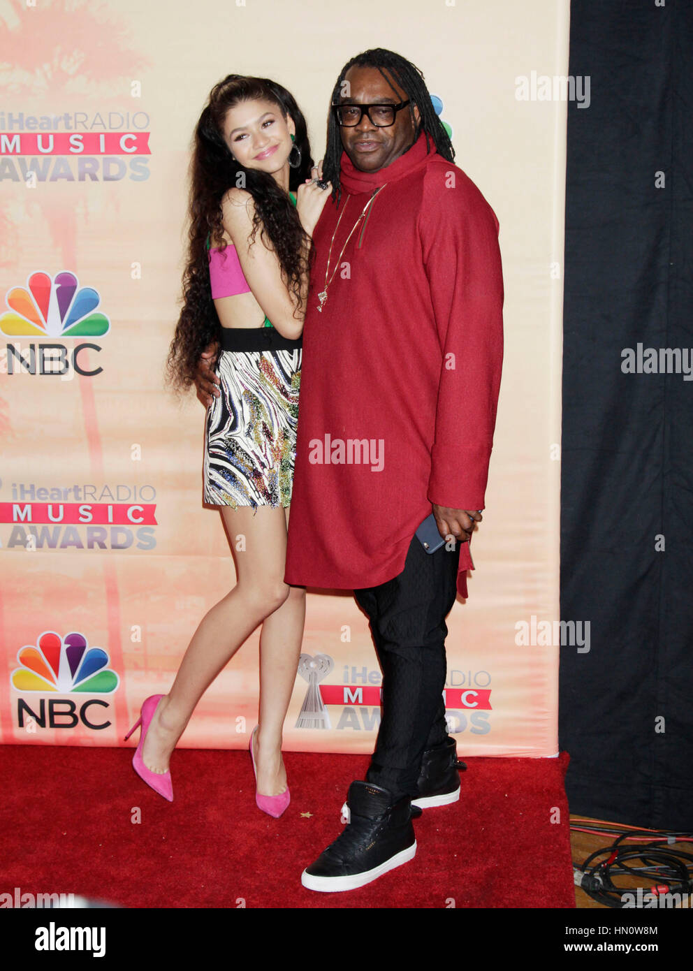 Zendaya and her father, Kazembe Ajamu Coleman, in the press room at the ...