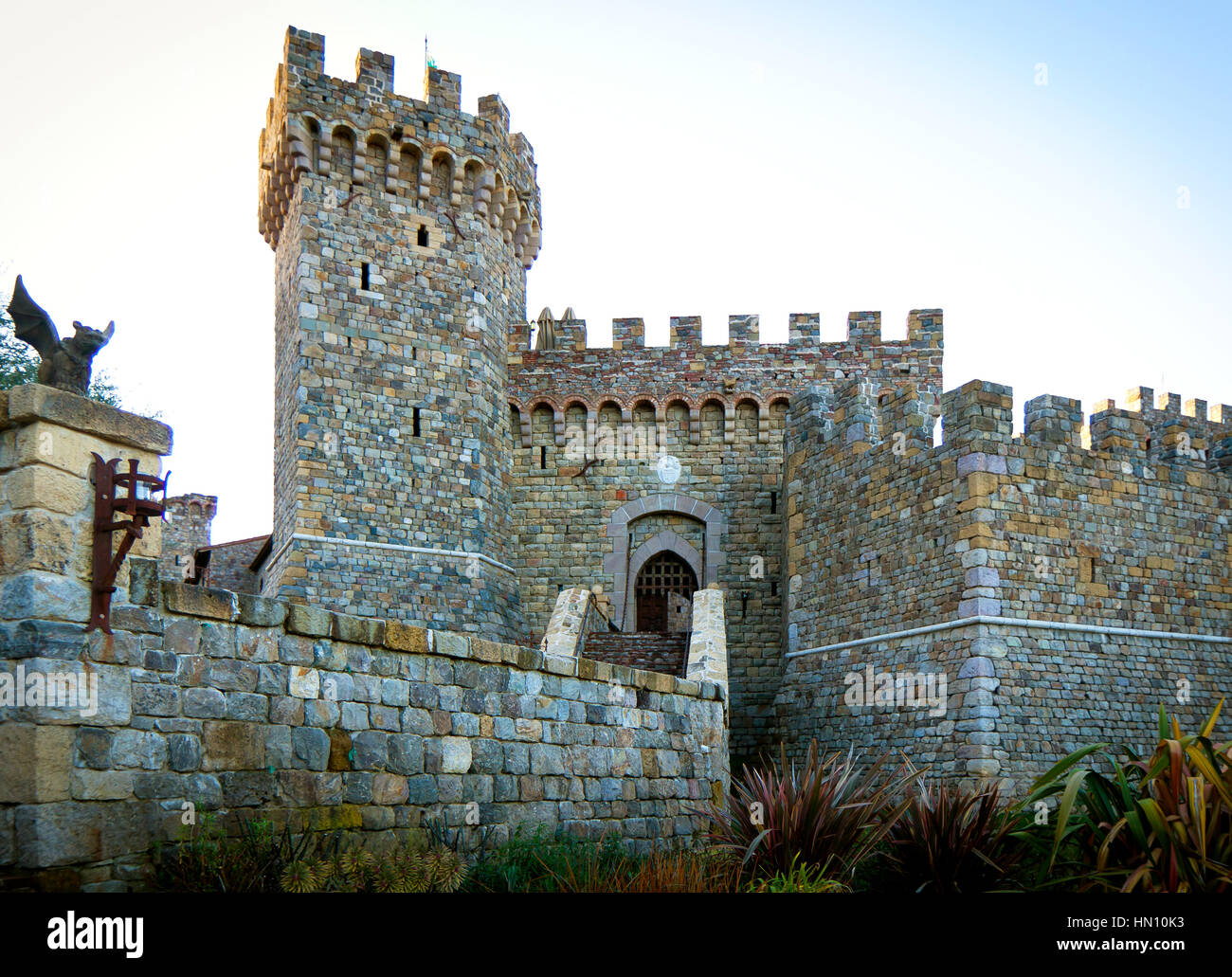 Old vintage castle built by brick and door Stock Photo - Alamy