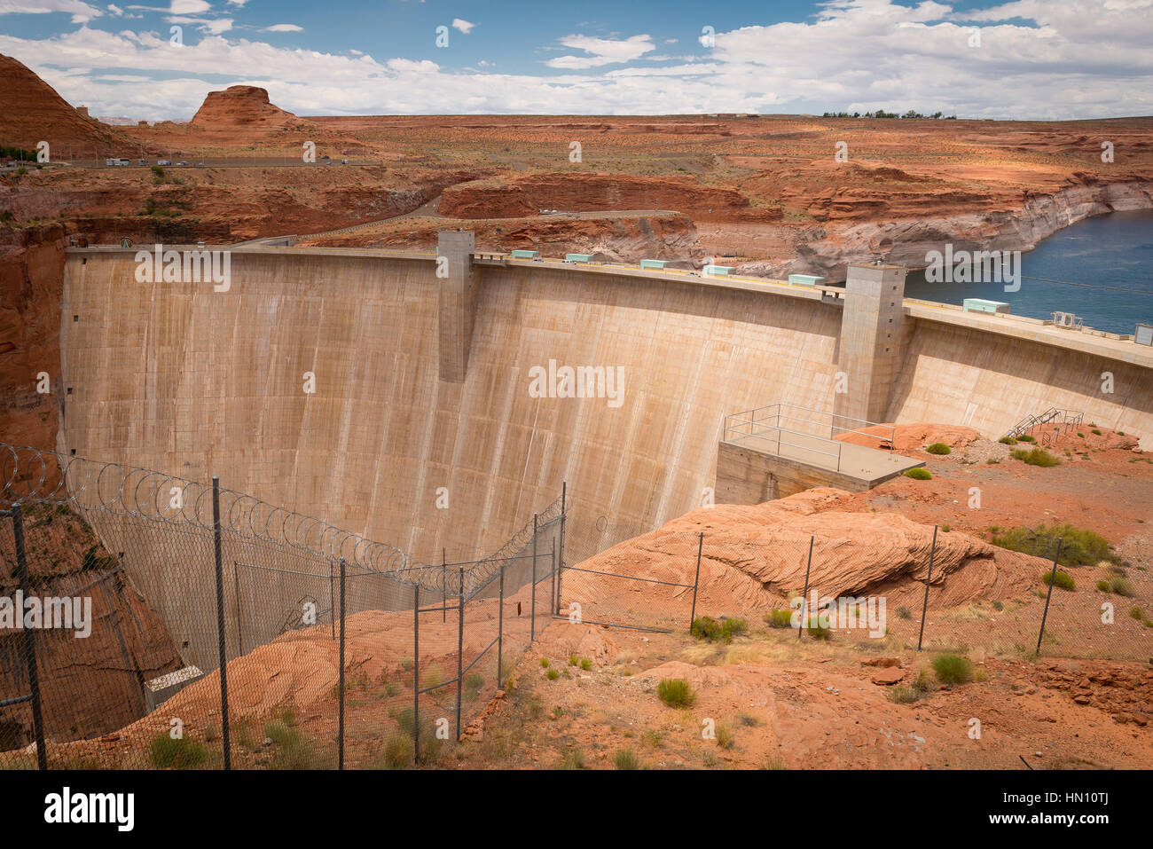 Water dam in the desert red rock Stock Photo - Alamy