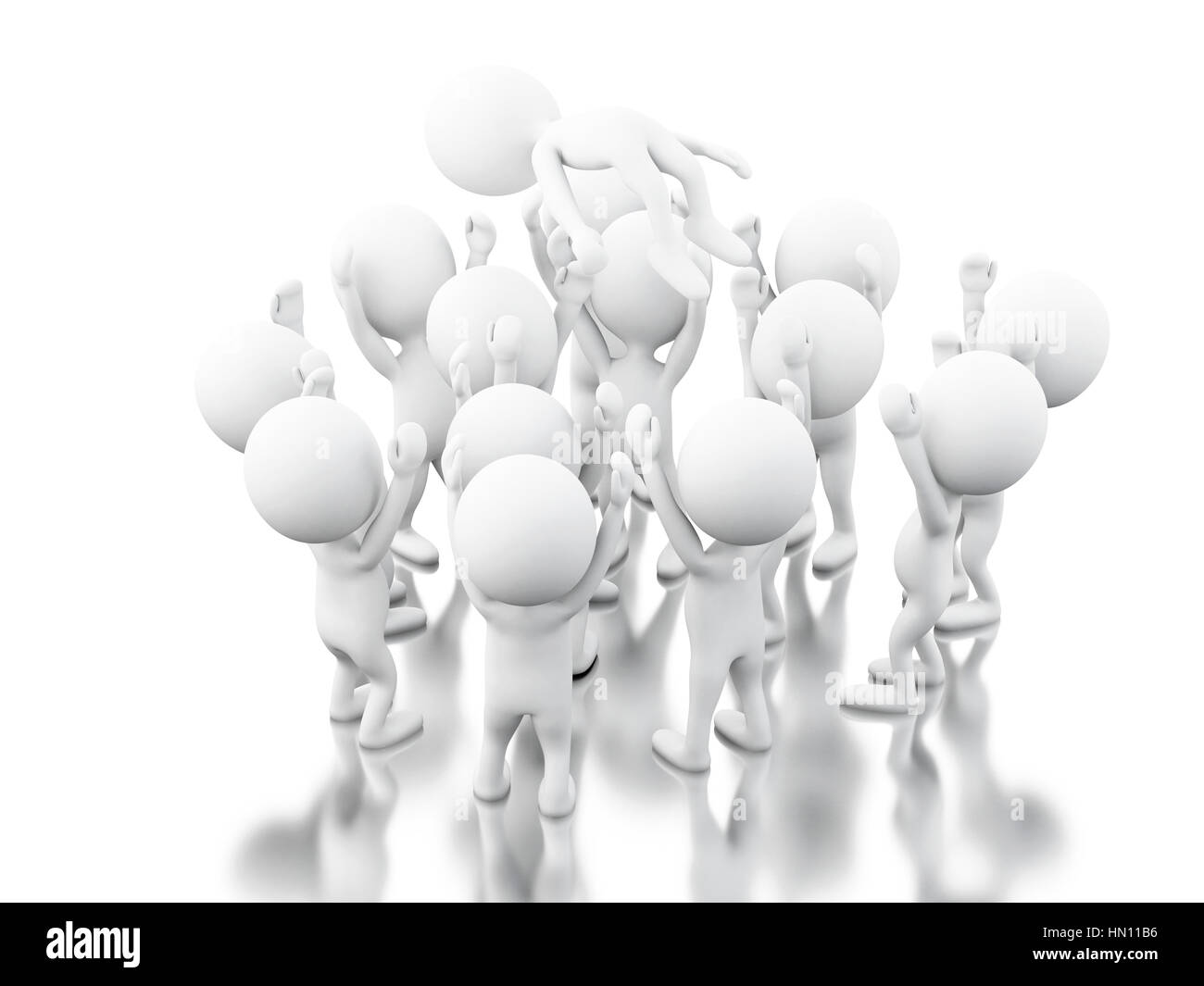 3d renderer image. White people, team work. Business concept. Isolated ...