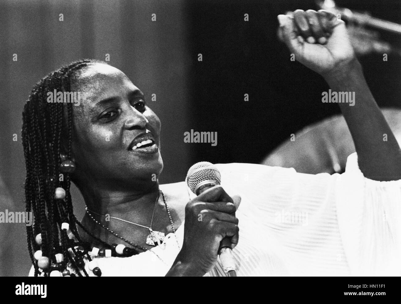 South African singer Miriam Makeba, also known as Mama Africa ...