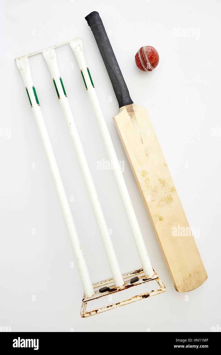A studio photo of cricket gear on grass Stock Photo - Alamy