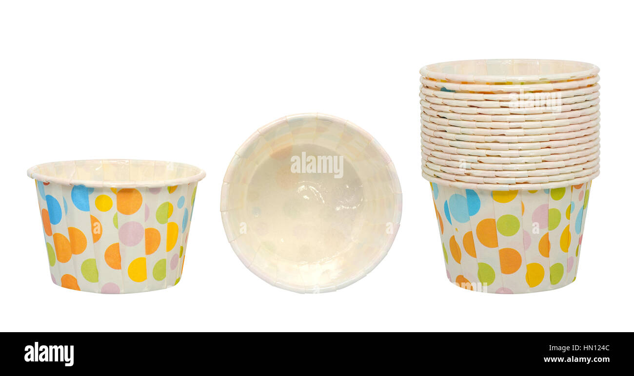 Empty cupcake case isolated on white with clipping path Stock Photo - Alamy