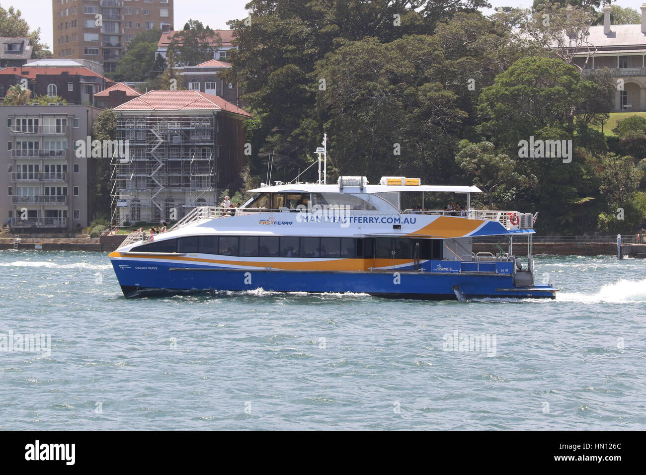 A Manly Fast Ferry in Sydney harbour Stock Photo - Alamy