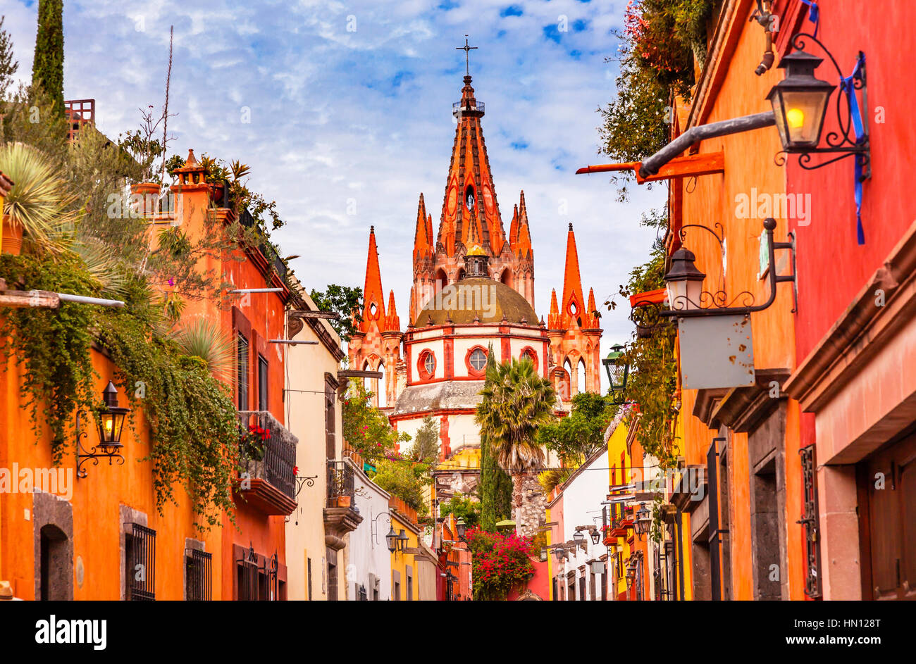 Aldama Street Parroquia Archangel church Dome Steeple San Miguel de ...