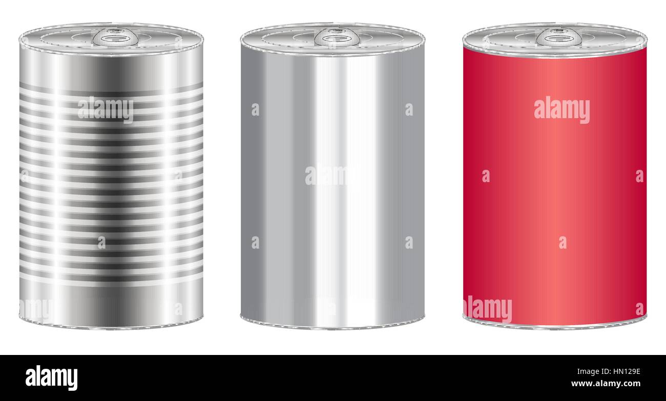real stainless steel food can vector Stock Vector Image & Art - Alamy