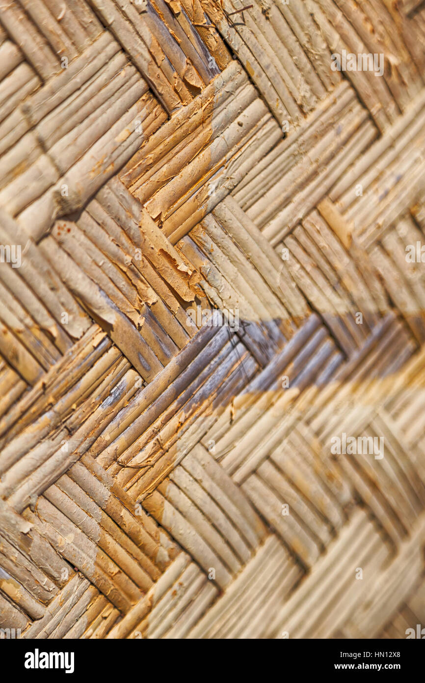 a wall build on wicker bamboo like abstract vintage surface Stock Photo ...
