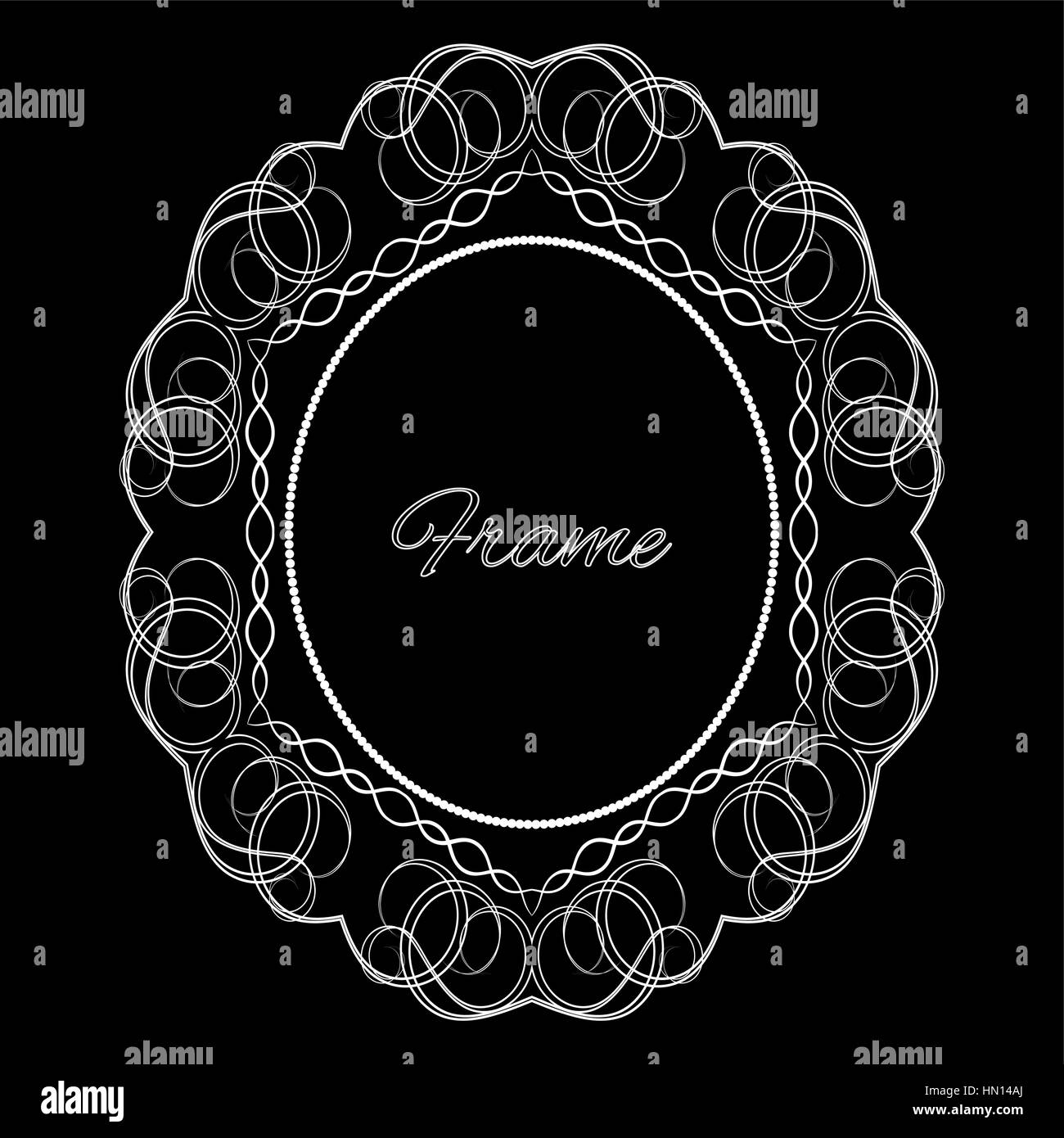 Stylish vintage frame with place for text. Black. Monogram. Creative ...