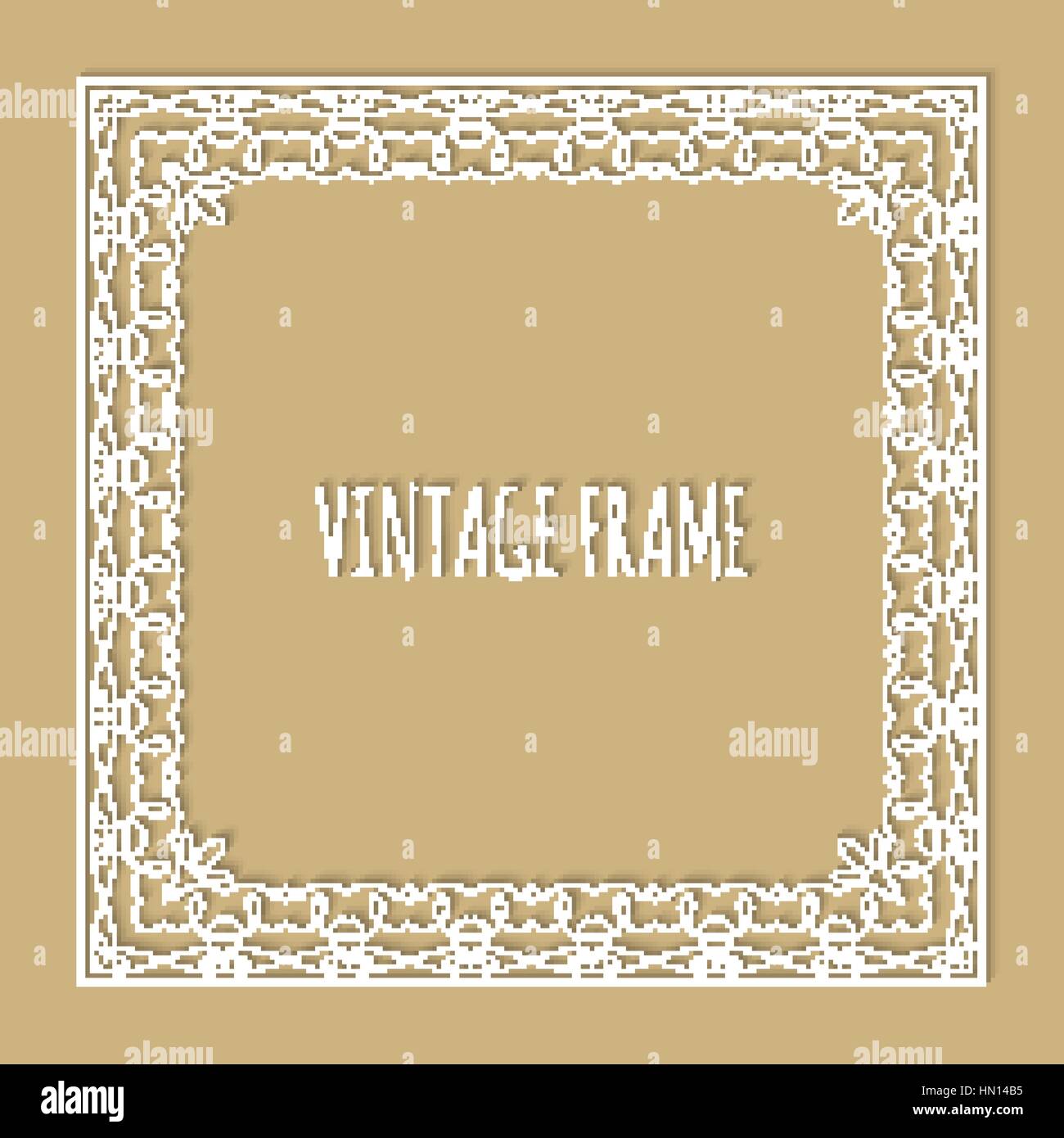 Stylish vintage frame with place for text. Light. Monogram. Creative ...