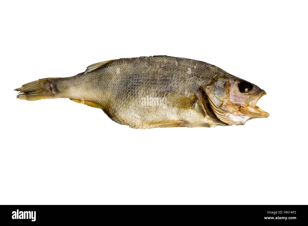 dried fish perch, is used as a snack with beer, isolated Stock Photo ...