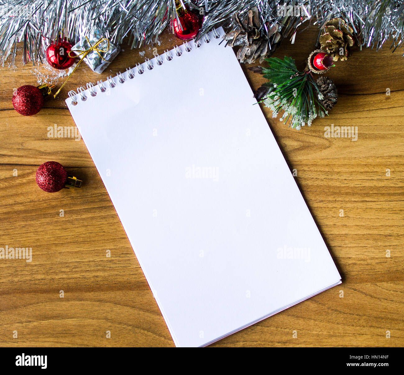 White notepad. Happy new year.New Year's goals with colorful ...