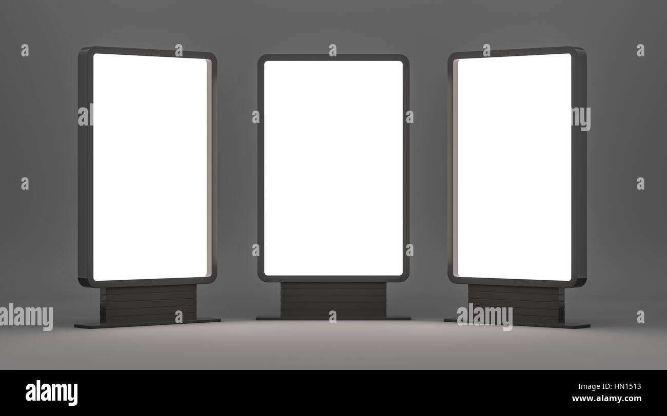 Illuminated blank billboards Stock Photo - Alamy