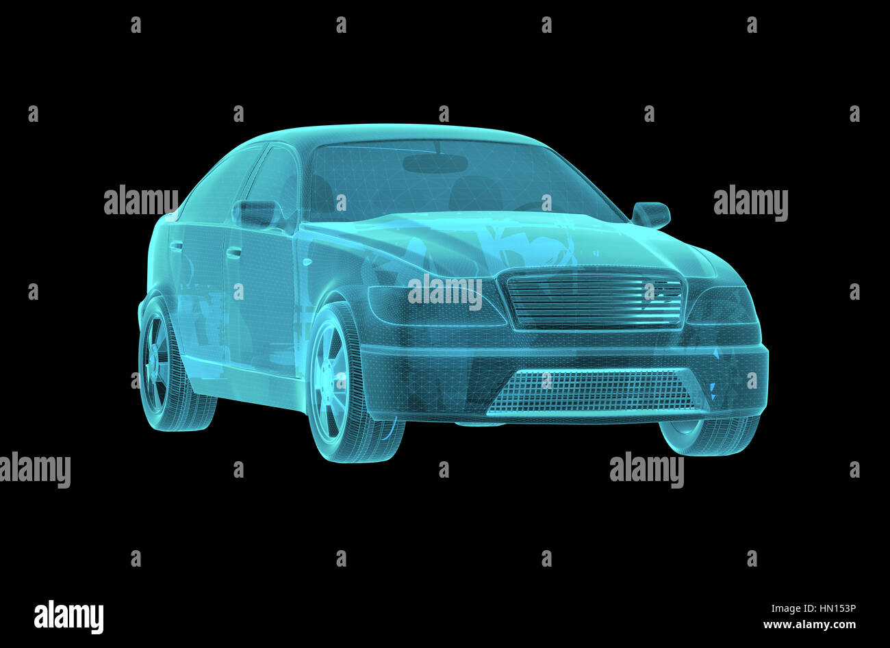 Car Hologram Wireframe Stock Photo - Alamy