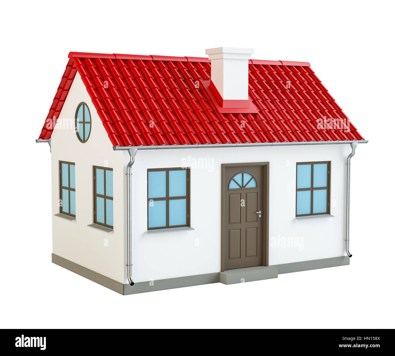 House with red roof Stock Photo - Alamy