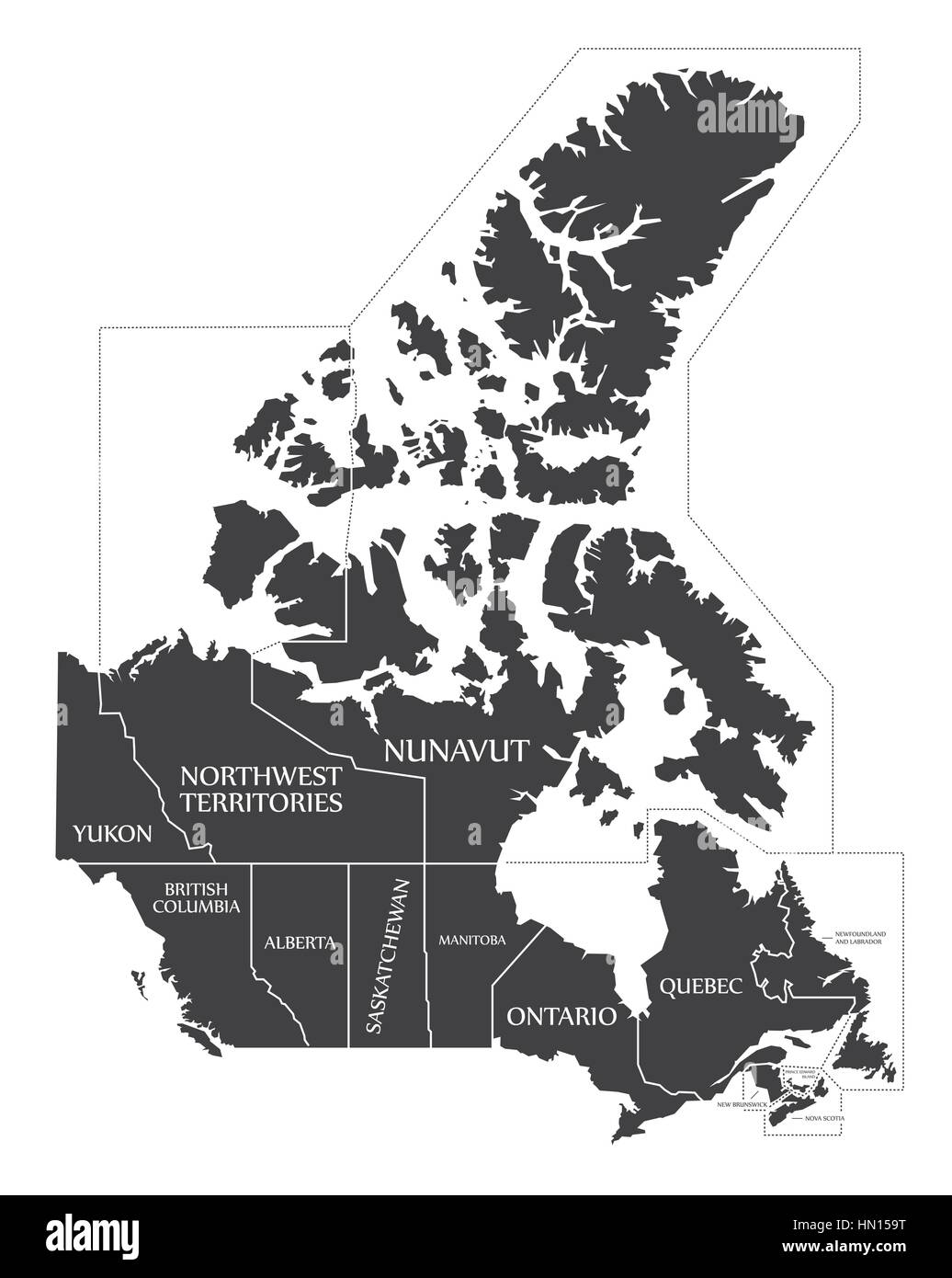 Map of canada provinces Cut Out Stock Images & Pictures - Alamy