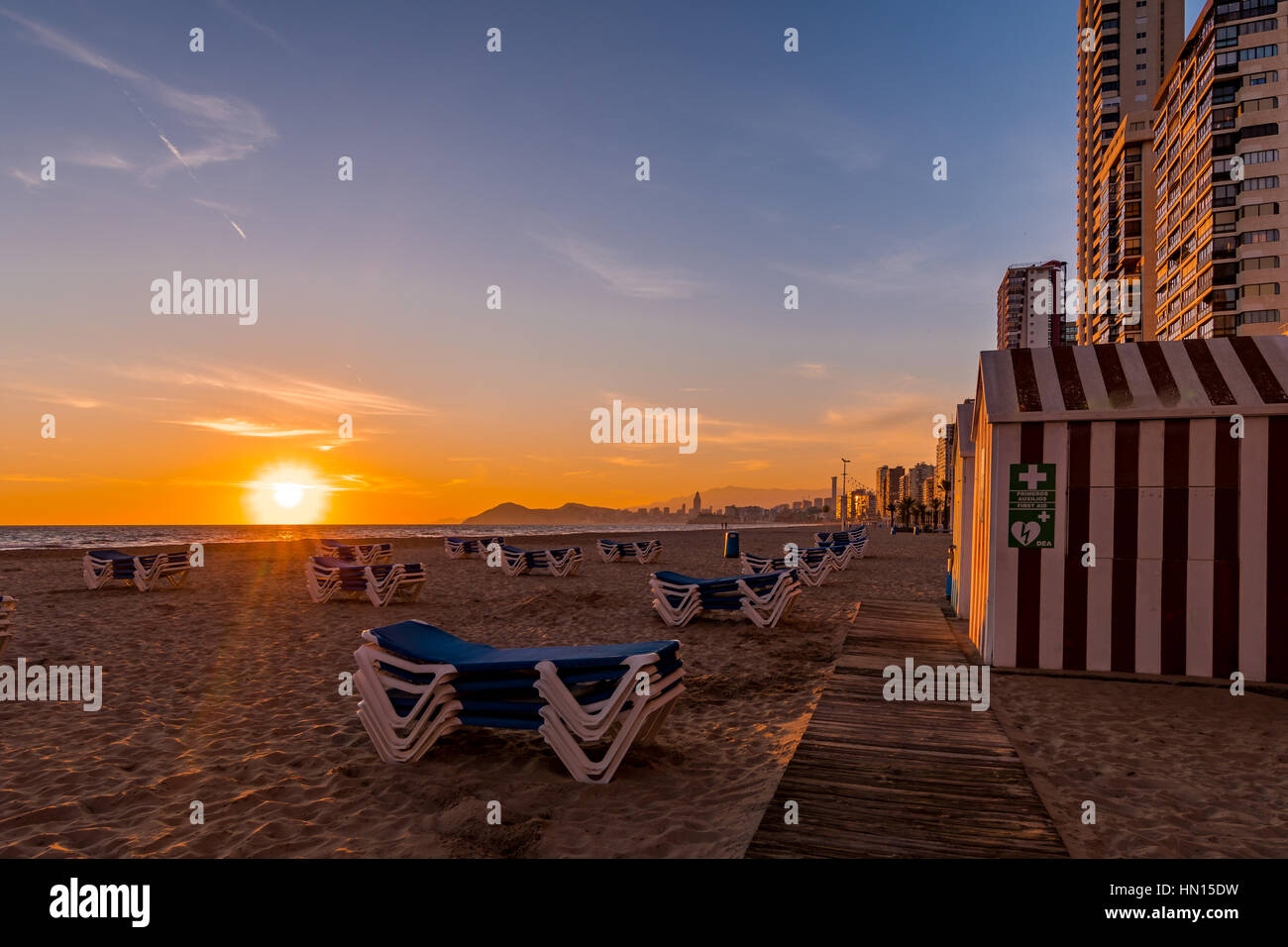Benidorm at night Stock Photo - Alamy