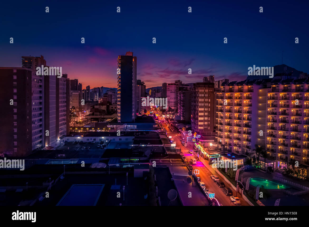 Benidorm night hi-res stock photography and images - Alamy