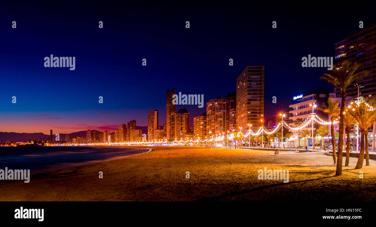 Benidorm at night hi-res stock photography and images - Alamy