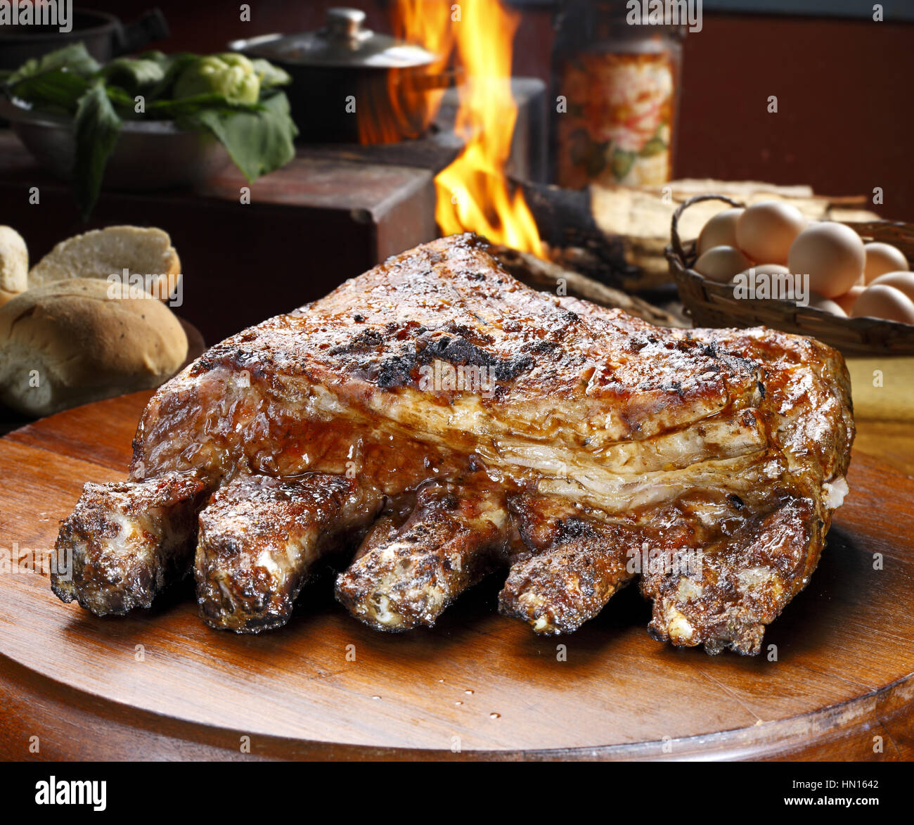 BBQ beef rib Stock Photo - Alamy