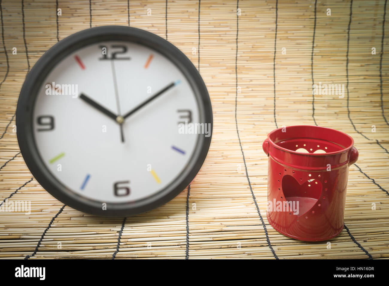 Blur concept:clock and red heart,Love and time concept for background ...