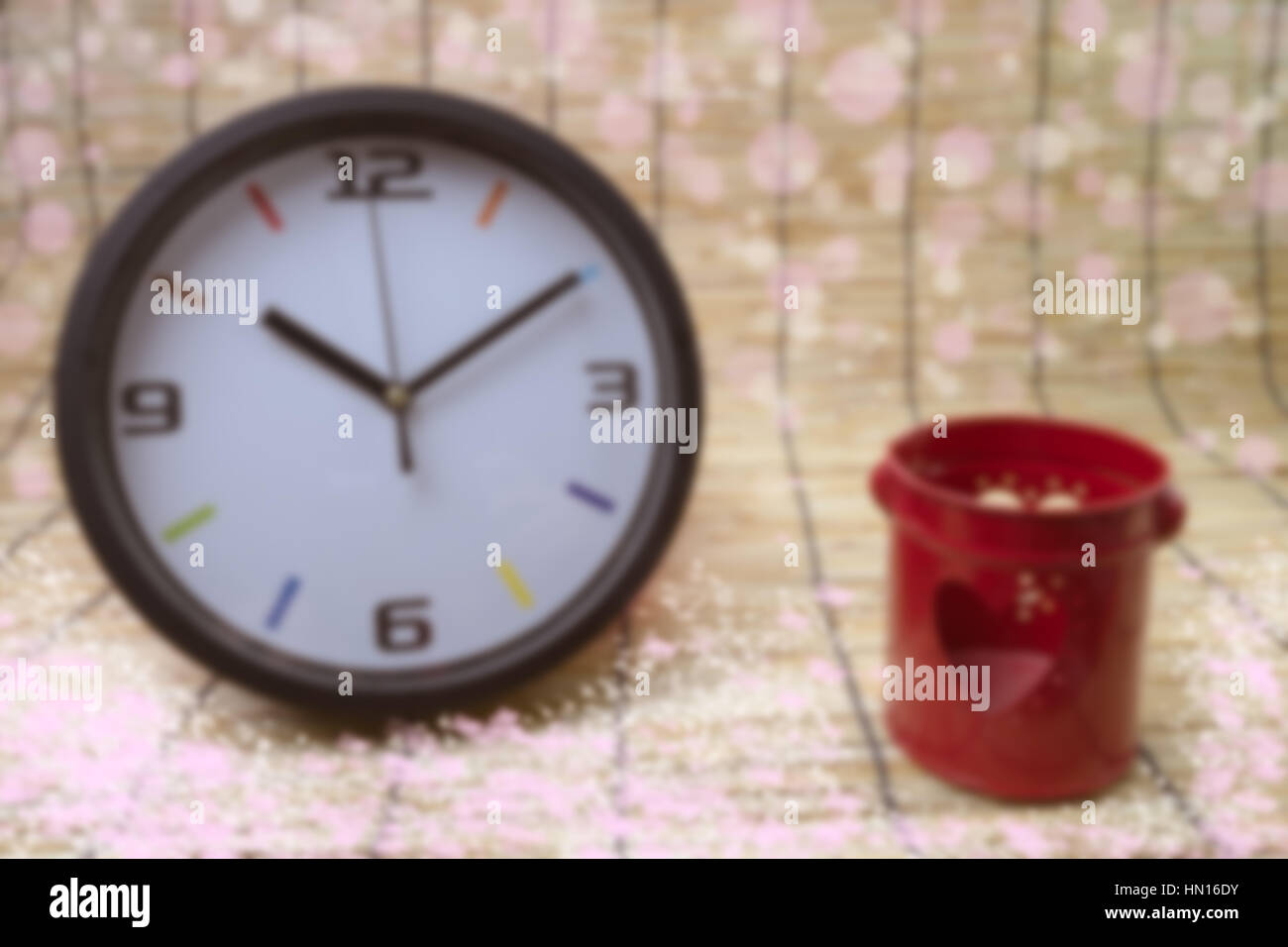 Blur concept:clock and red heart,Love and time concept for background ...