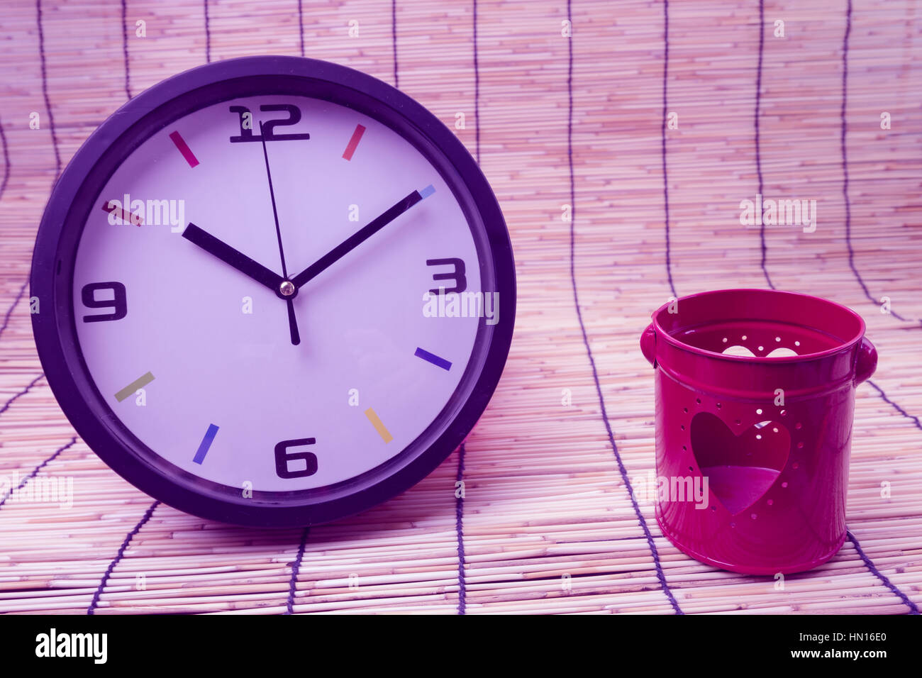 Blur concept:clock and red heart,Love and time concept for background ...