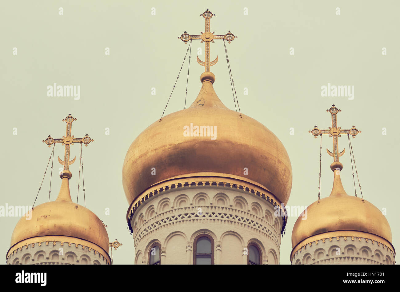 Cupolas of Annunciation Cathedral, Cathedral Square, Kremlin, Moscow ...