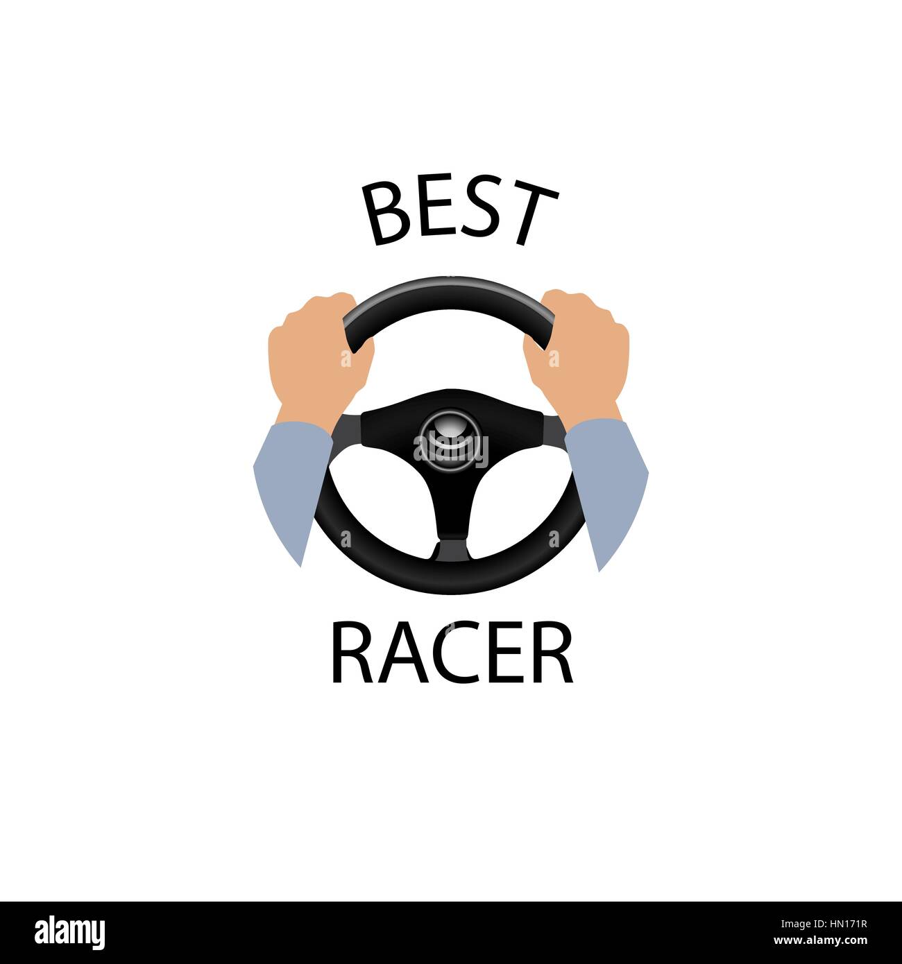 Drive a car sign. Best racer banner. Diver design element with hands ...