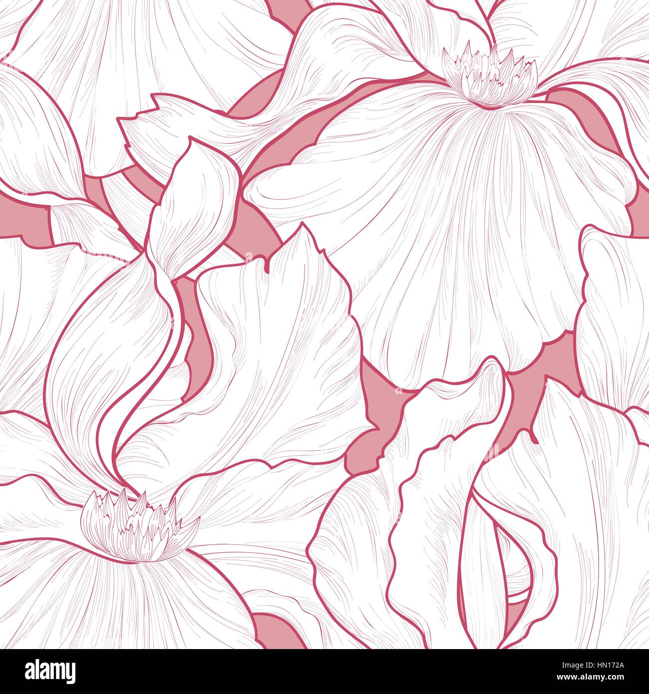 Abstract flourish seamless pattern Floral linear ornamental texture ...