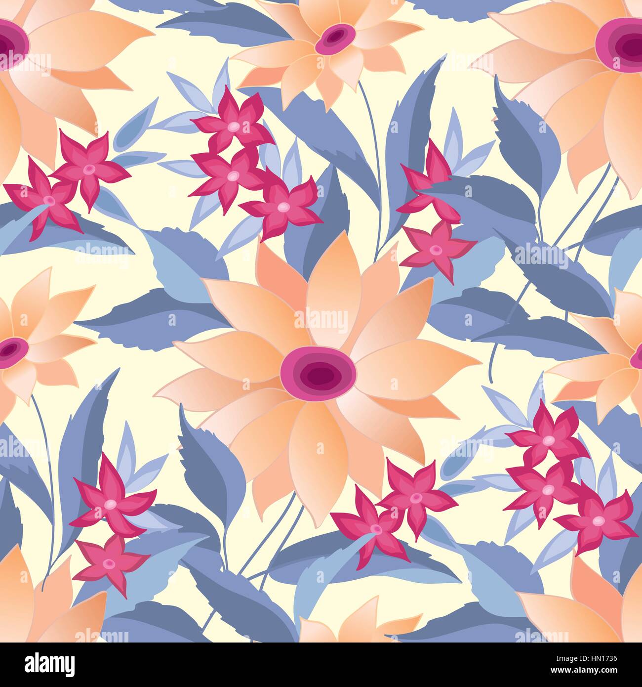 Flower bouquet seamless pattern. Summer flourish ornamental texture ...