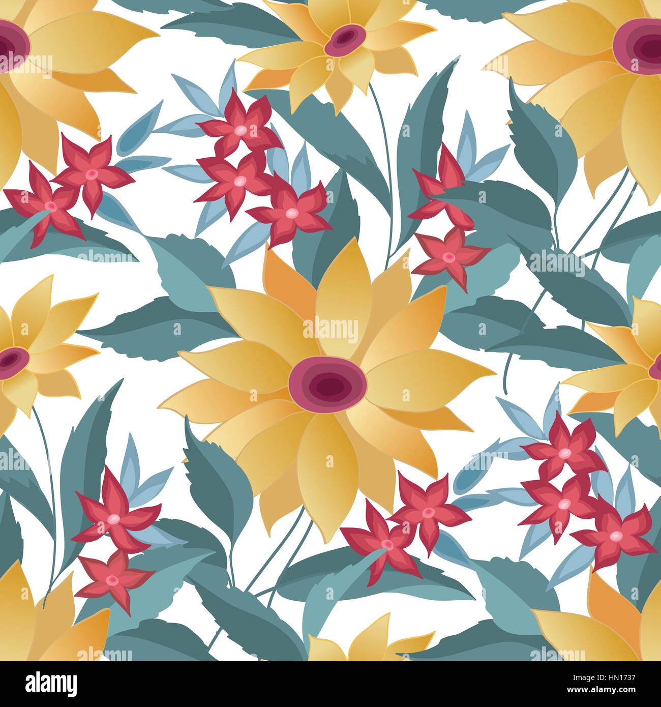 Floral seamless pattern. Flower sunflower background. Abstract floral ...