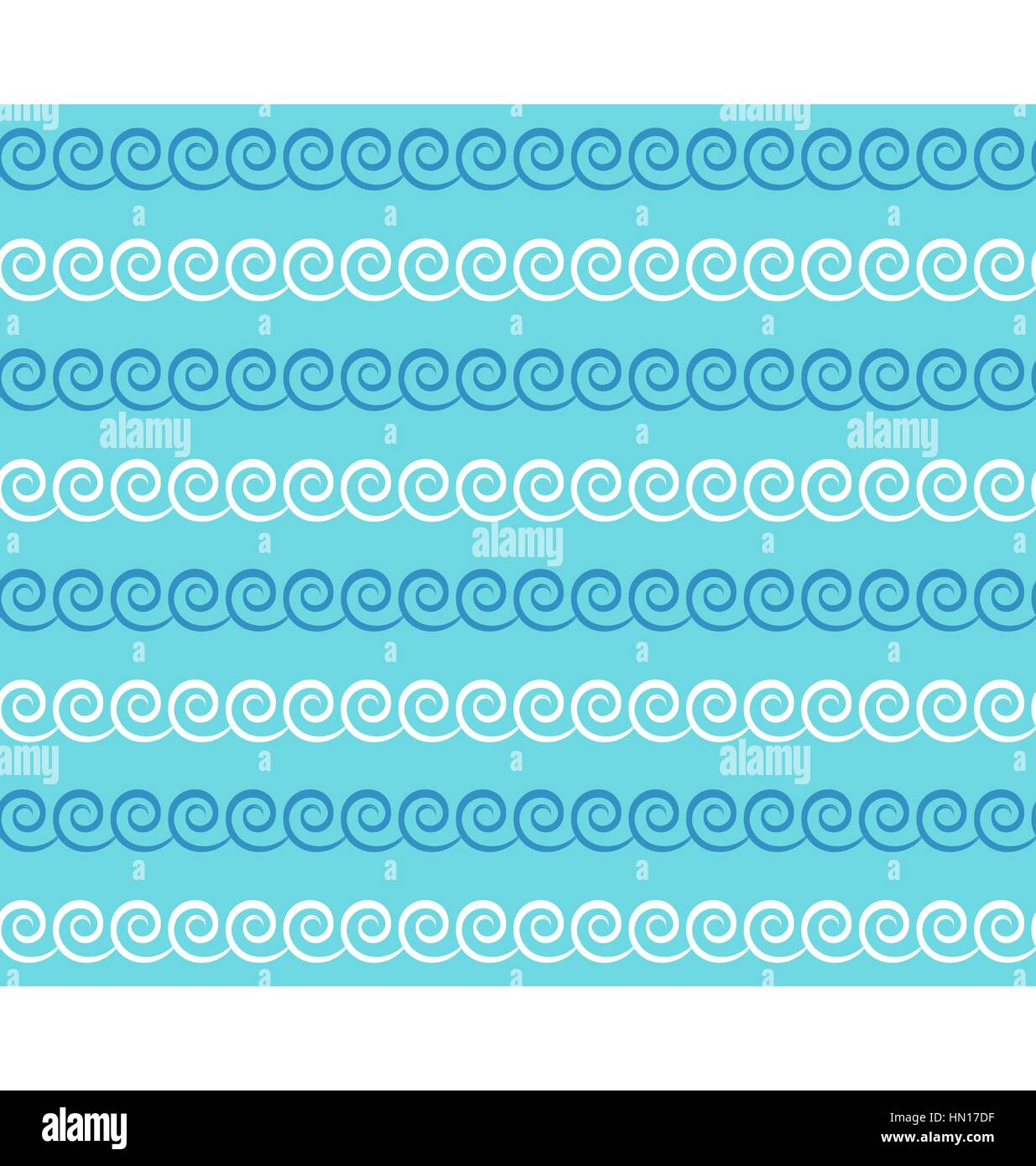 Seamless sea pattern. Blue and white waves on light blue Stock Vector ...