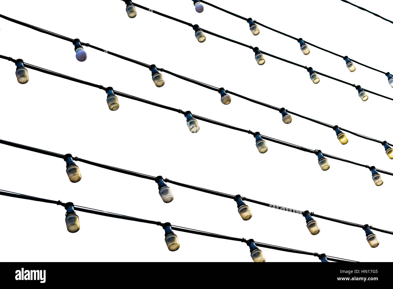 String of electrical lamps hi-res stock photography and images - Alamy