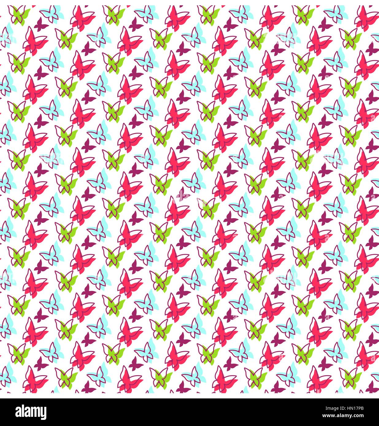 Seamless Bright Spring Summer Butterfly Pattern Stock Vector Image ...