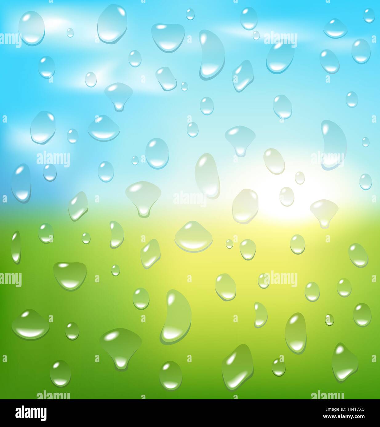 Abstract spring background with sunrise and drops Stock Vector Image ...