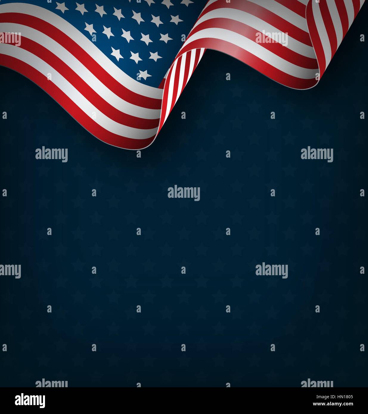 Wavy USA national flag on blue Stock Vector Image & Art - Alamy