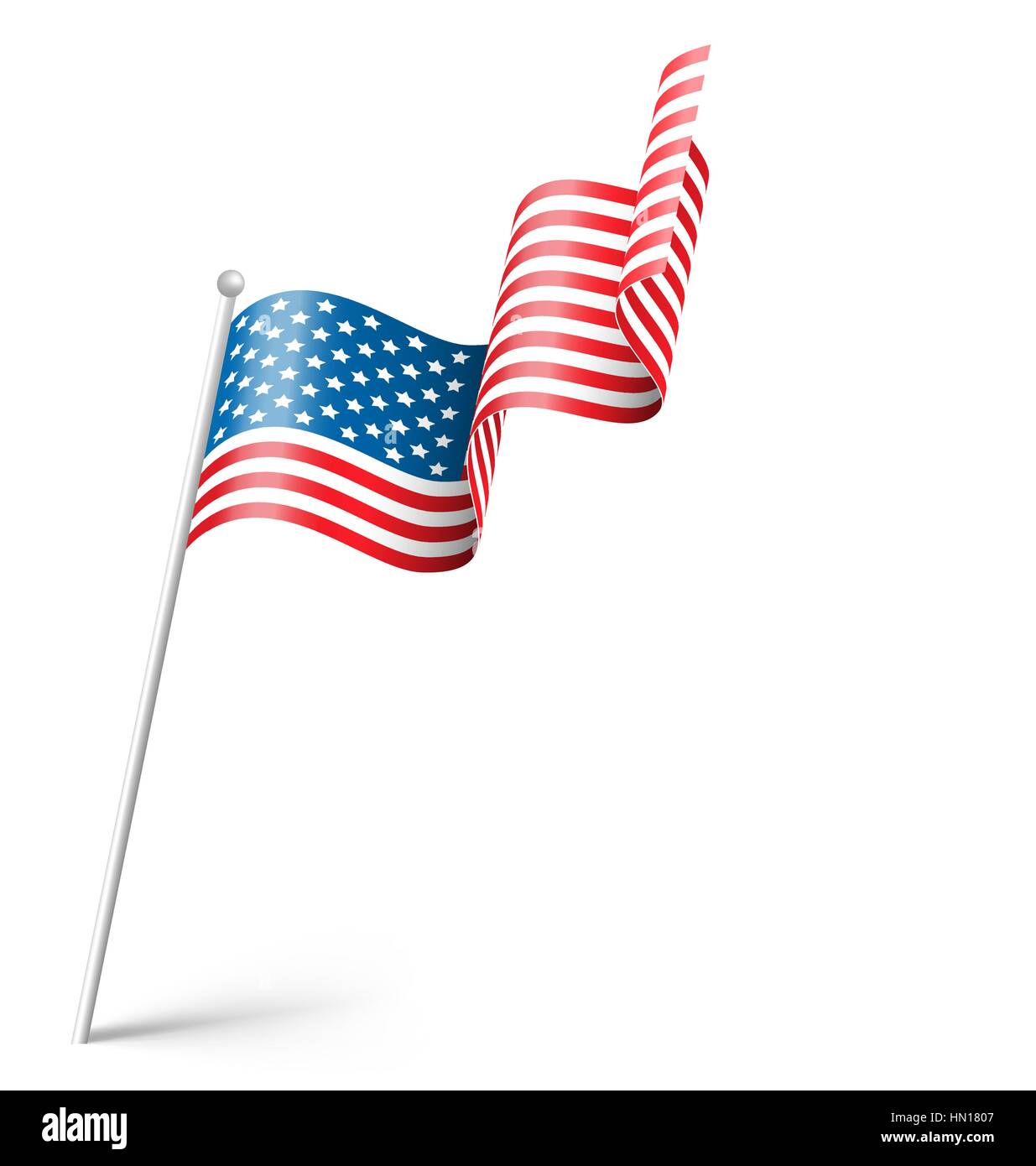 Wavy USA national flag isolated on white Stock Vector Image & Art - Alamy
