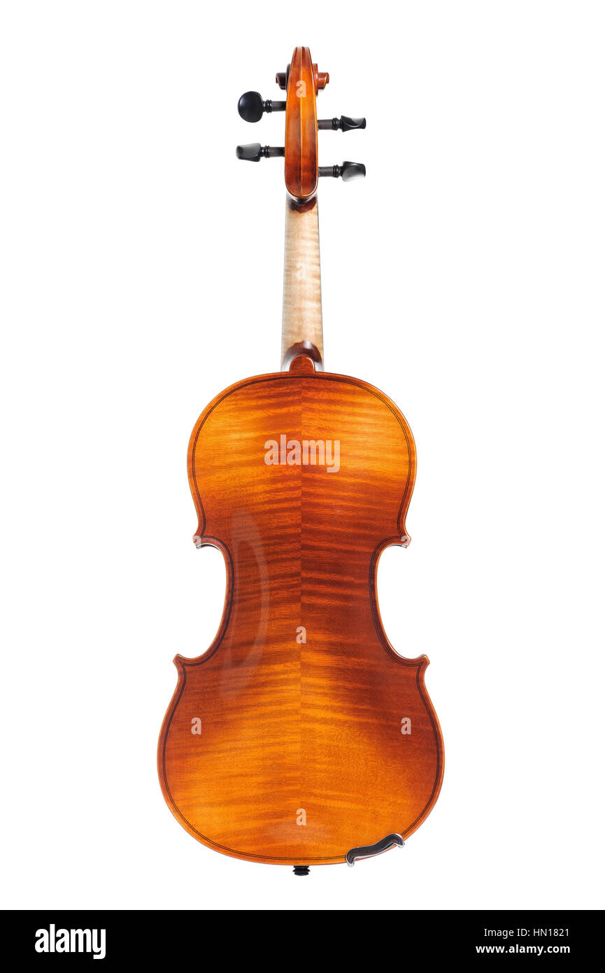 back of new classical violin on white background Stock Photo - Alamy