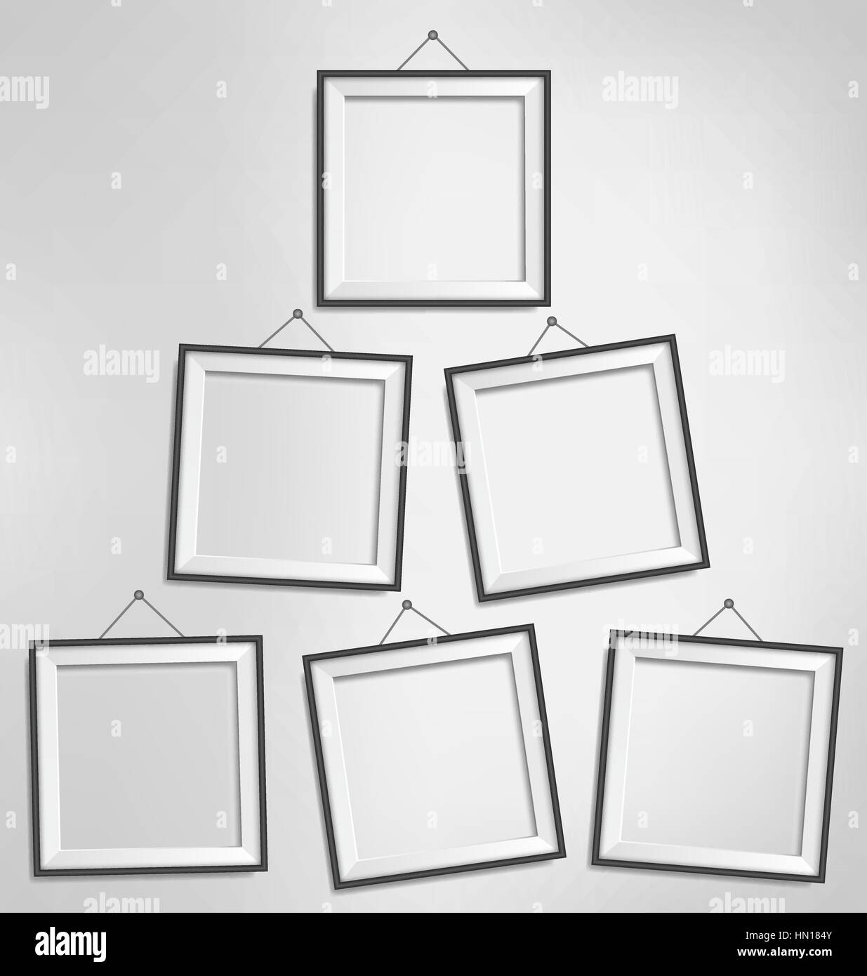 Six black modern blank frames isolated on grayscale Stock Vector Image ...